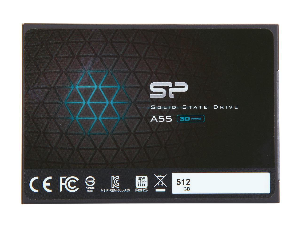 Диск SSD Silicon Power A55 512GB 3D NAND 2.5" SATA 6Gb/s - SP512GBSS3A55S25