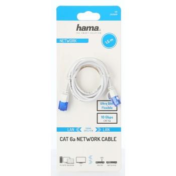 Мрежов кабел HAMA Flexi-Slim, U/UTP CAT 6a, 10 Gbit/s, RJ-45 - RJ45, 1. ...