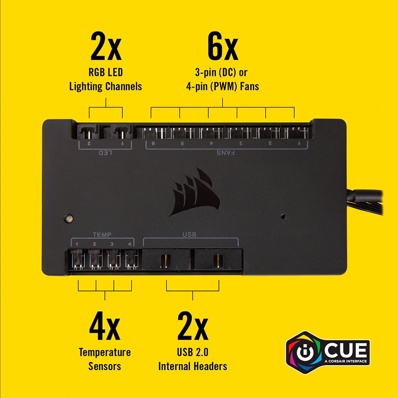 RGB контролер Corsair iCUE Commander PRO Smart RGB Lighting and Fan ...
