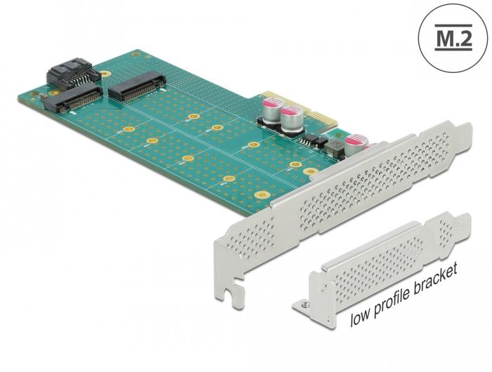 PCI Express x4 карта Delock към 1x M.2 Key B + 1x M.2 NVMe M.2 Key M ...