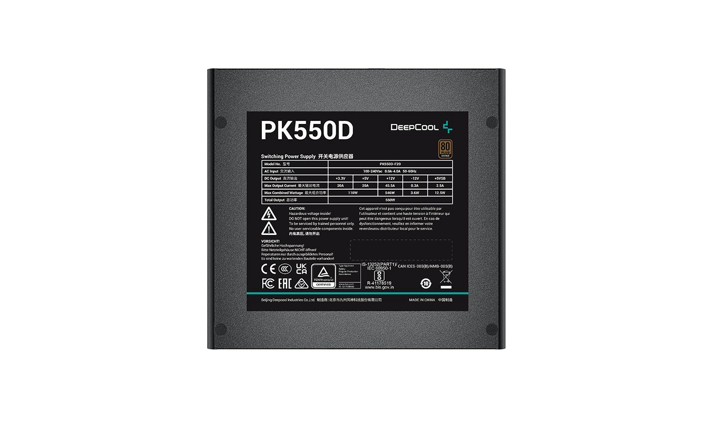 Захранване DeepCool PK550D 550W 80 Plus Bronze PSU