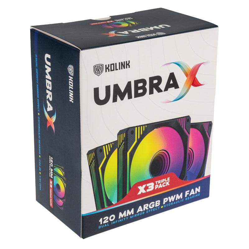 Комплект Вентилатори Kolink Umbra X 3 x 120mm ARGB High Performance PWM ...