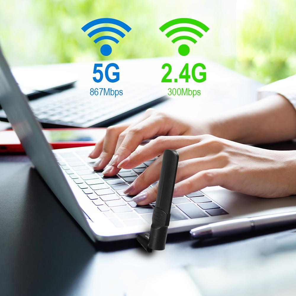 Безжичен адаптер EDIMAX EW-7822UAD, USB, Realtek, 2.4Ghz/5GHz, AC1200 ...