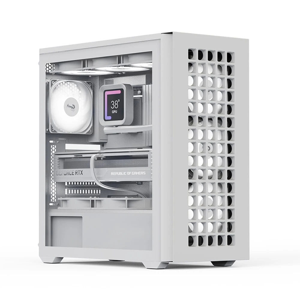 Кутия AeroCool D502A White Addressable RGB Case ATX