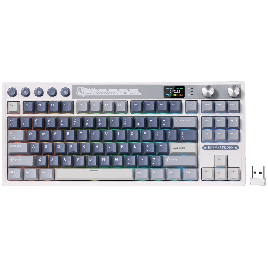 Геймърска клавиатура ROYAL KLUDGE RK M87 Ocean Blue Gaming Keyboard ...